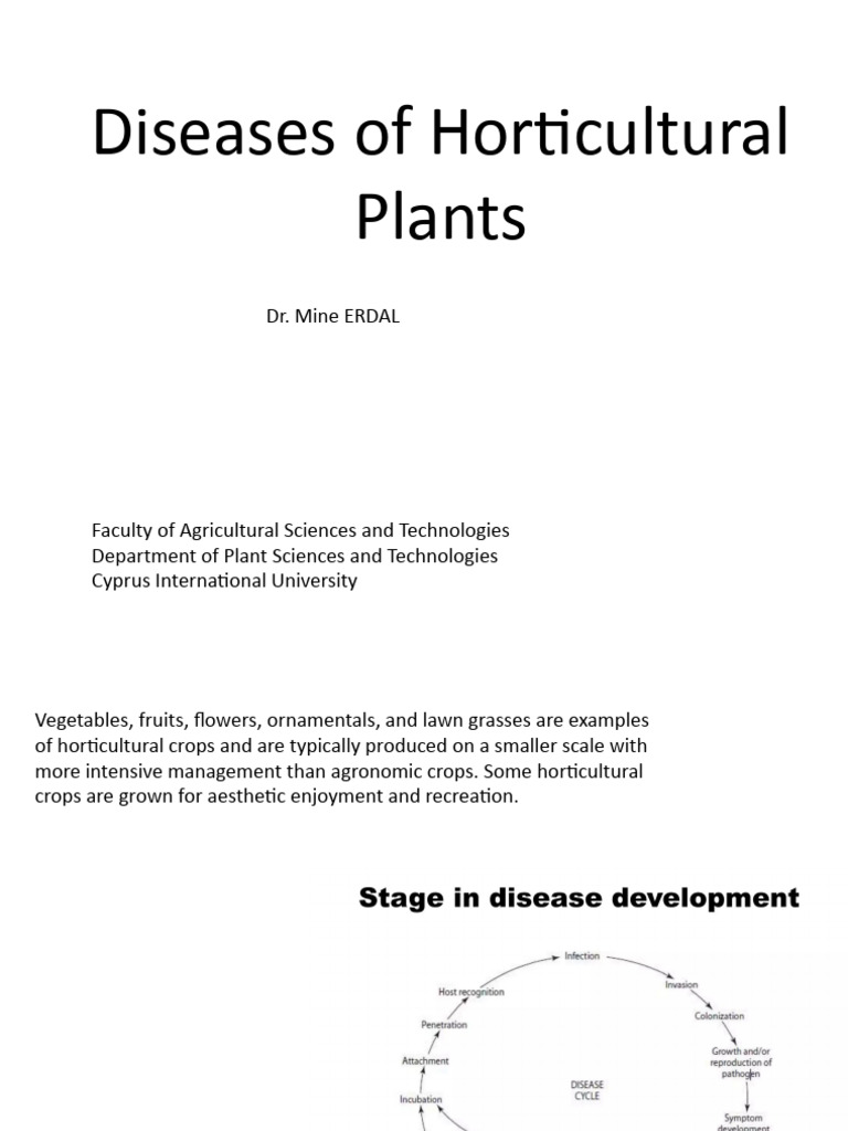 Lec1 - Diseases of Horticultural Plants | PDF | Pathogen | Infection