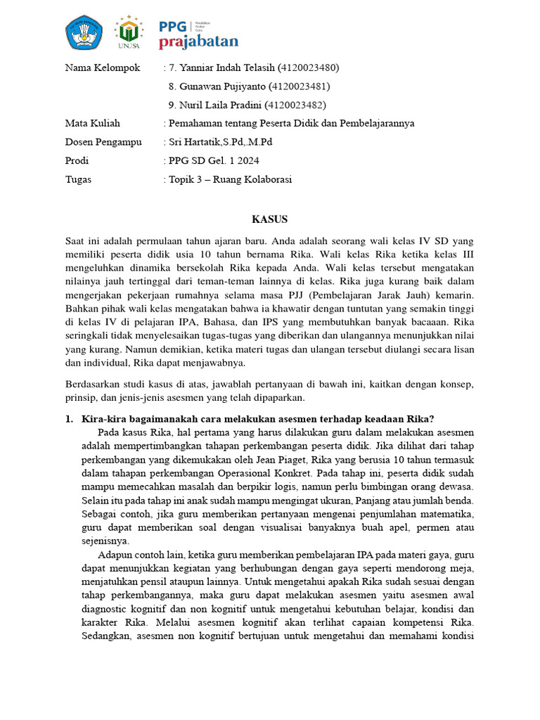 Asesmen Formatif untuk Rika | PDF