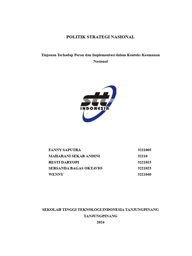PKN Politik Strategi Nasional | PDF
