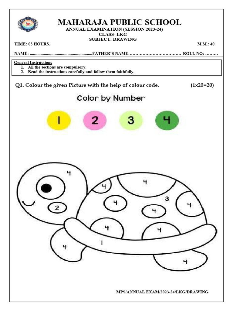 Annual Exam LKG - Drawing | PDF