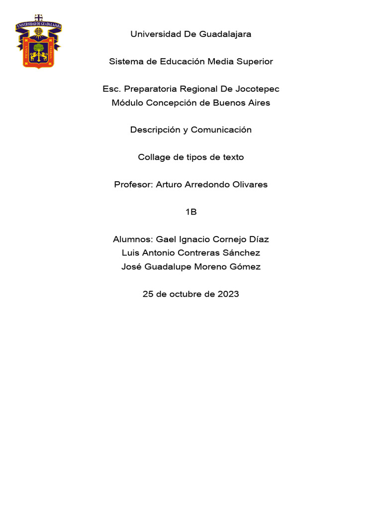 Collage - Descripcion y Comunicacion | PDF