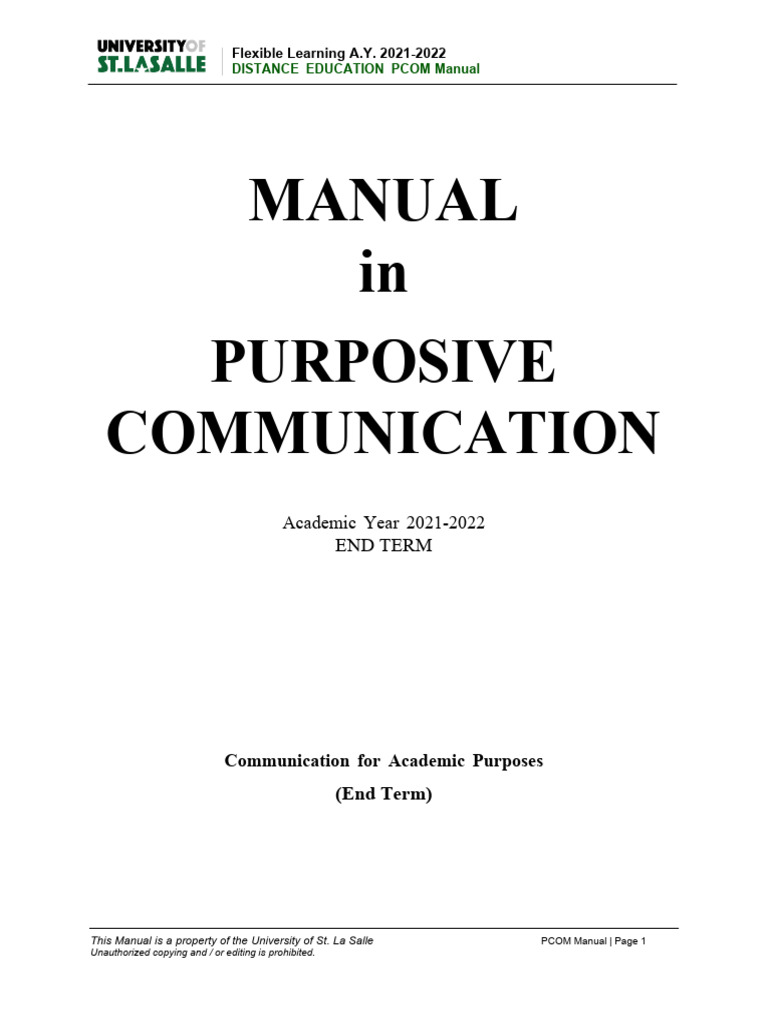 PCOM Manual End Term | PDF | Thesis | Methodology