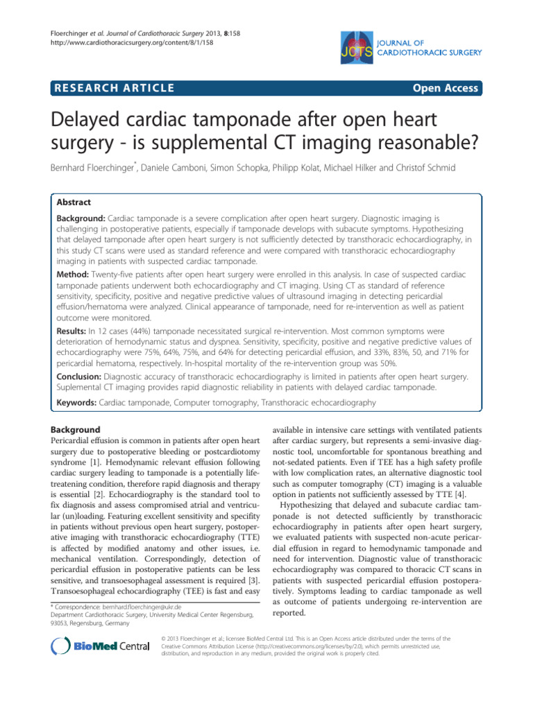 CT - Cardiac Tamponade 2013 | PDF | Echocardiography | Heart