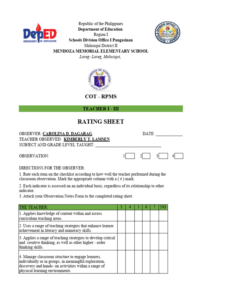 Cot | PDF | Learning | Teachers