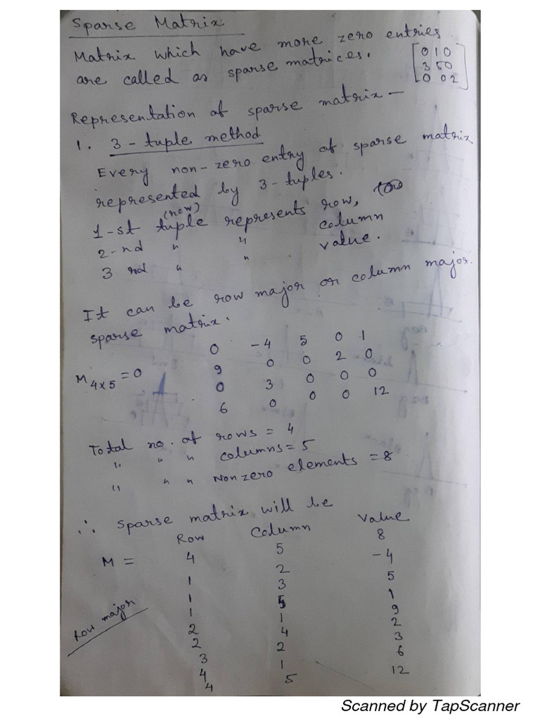 Sparse Matrix | PDF