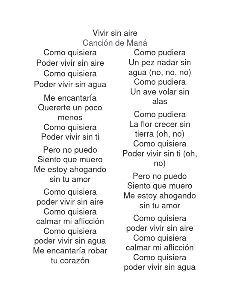 Vivir Sin Aire | PDF