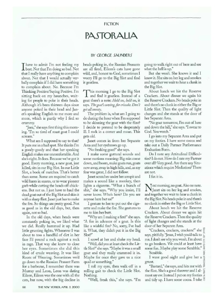 Pastoralia by George Saunders | PDF