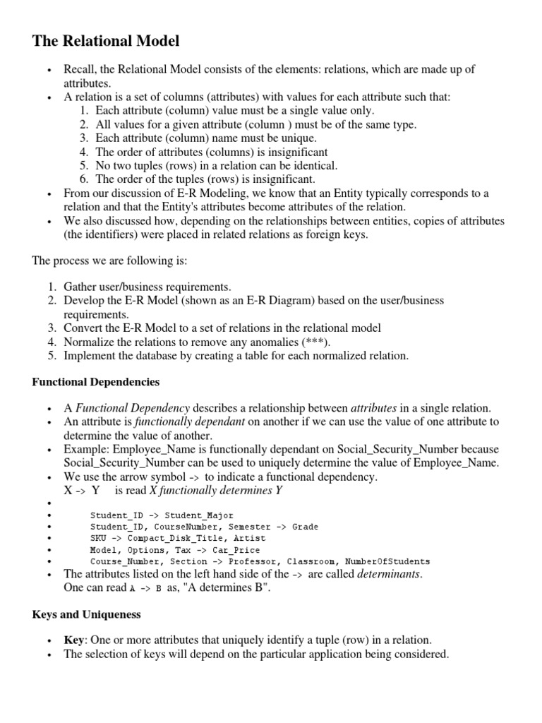 First Normal Form Pdf Relational Model Data Model