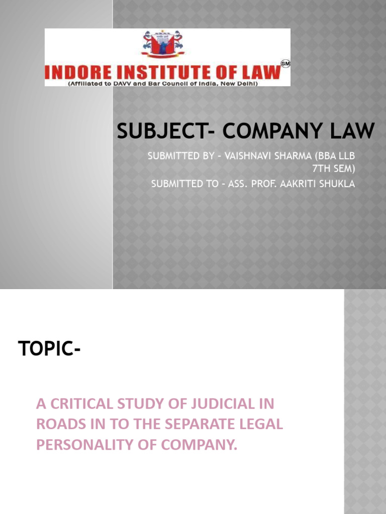 Company Law | PDF | Legal Liability | Corporations