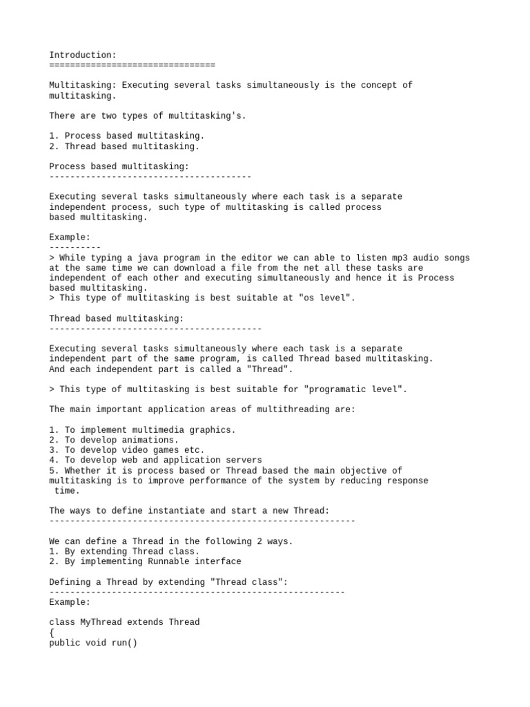 Multithreading Pdf Method Computer Programming Process Computing