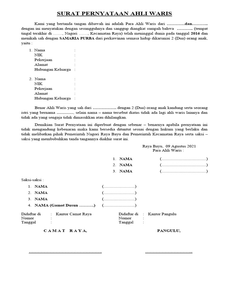 Contoh Surat Tanah | PDF