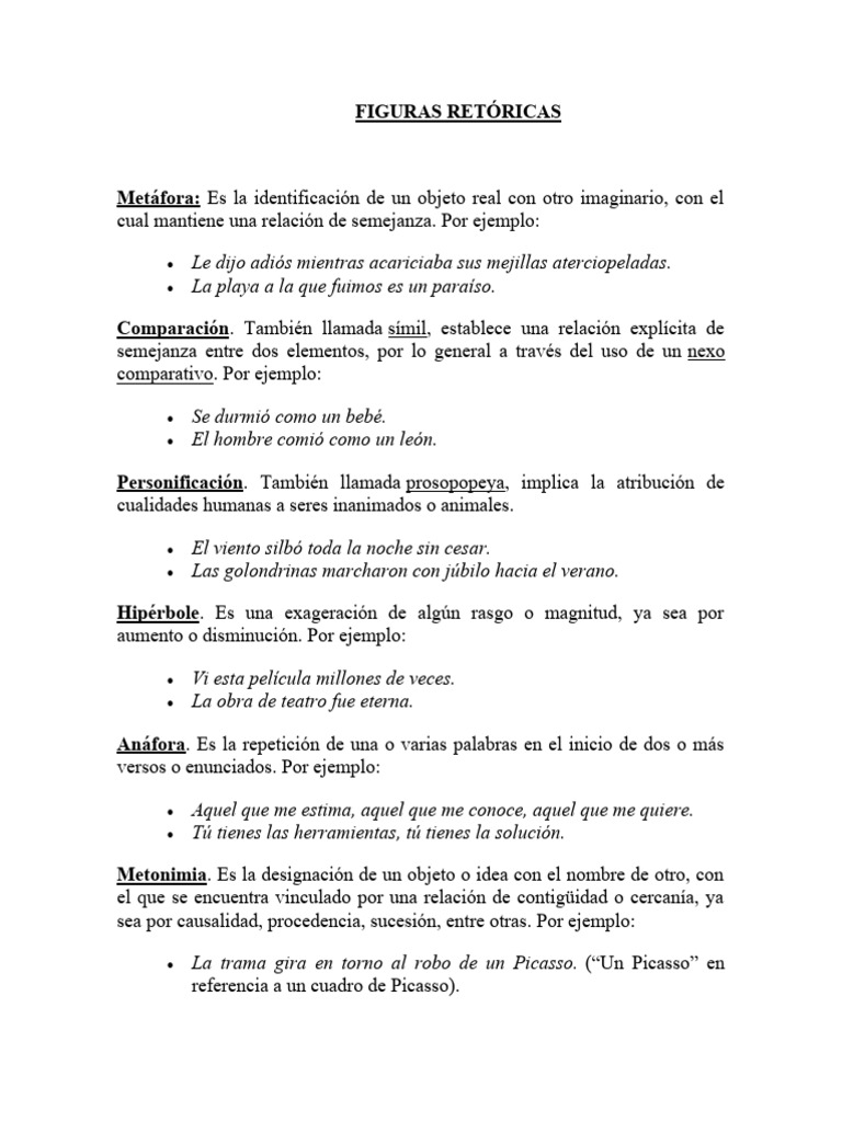 Figuras Retóricas: Definición y Ejemplos | PDF | Lingüística