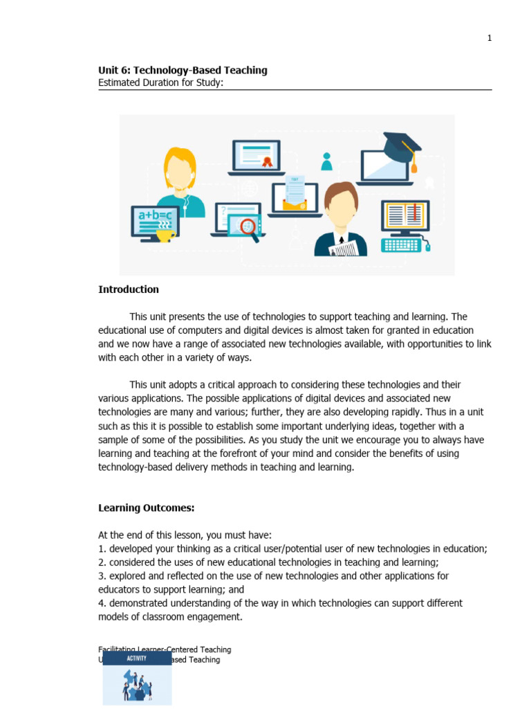 Unit 6 Technology Based Teaching | PDF | Educational Technology ...