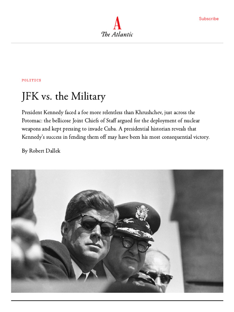 JFK vs. The Military - The Atlantic | PDF | John F. Kennedy | Robert Mc Namara