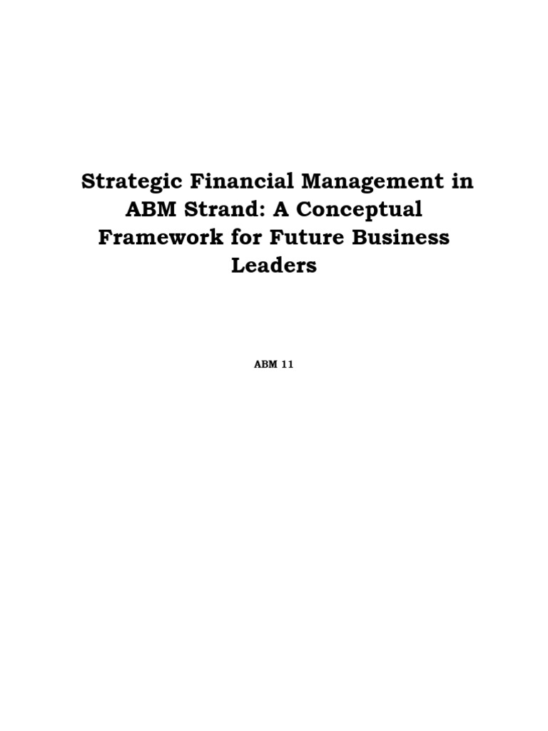 Strategic Financial Management in ABM Strand | PDF | Methodology ...