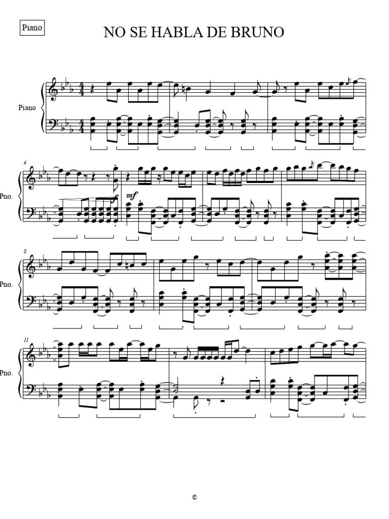 No Se Habla de Burno No No - Piano | PDF