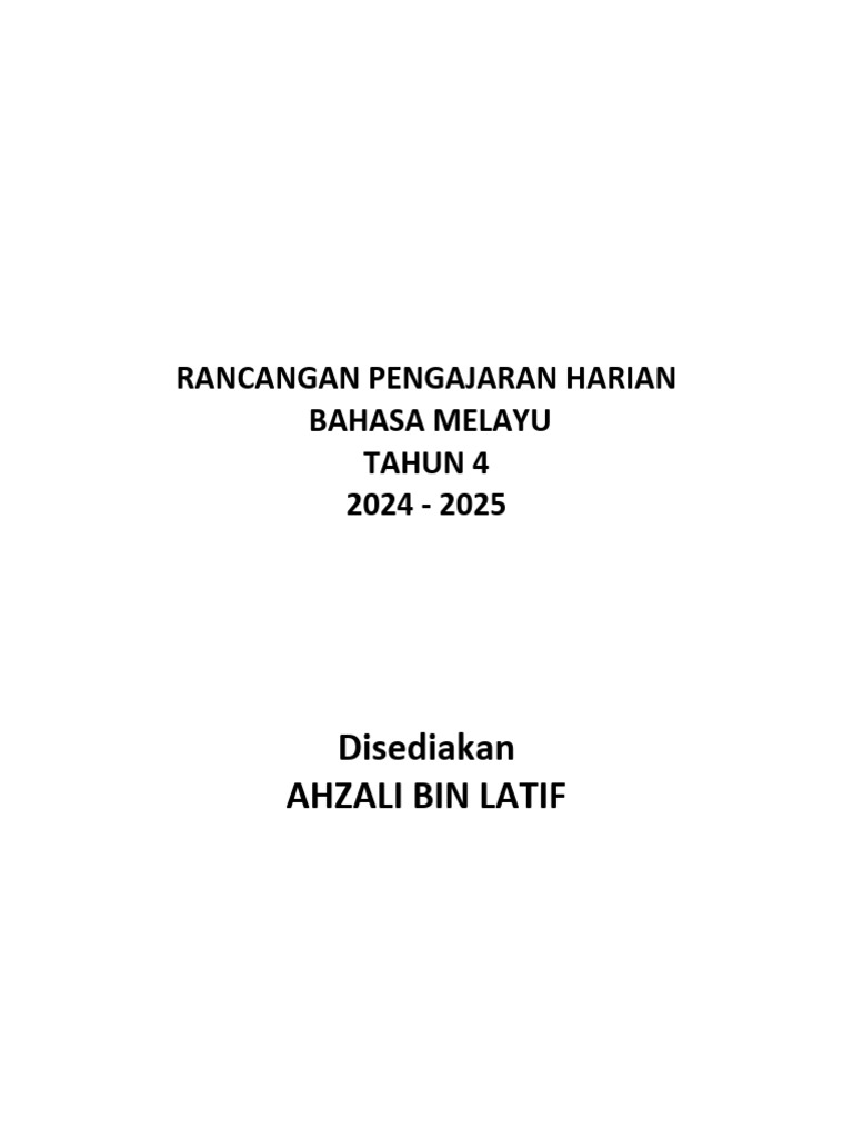 RPH BM TH 4 2024 2025 | PDF