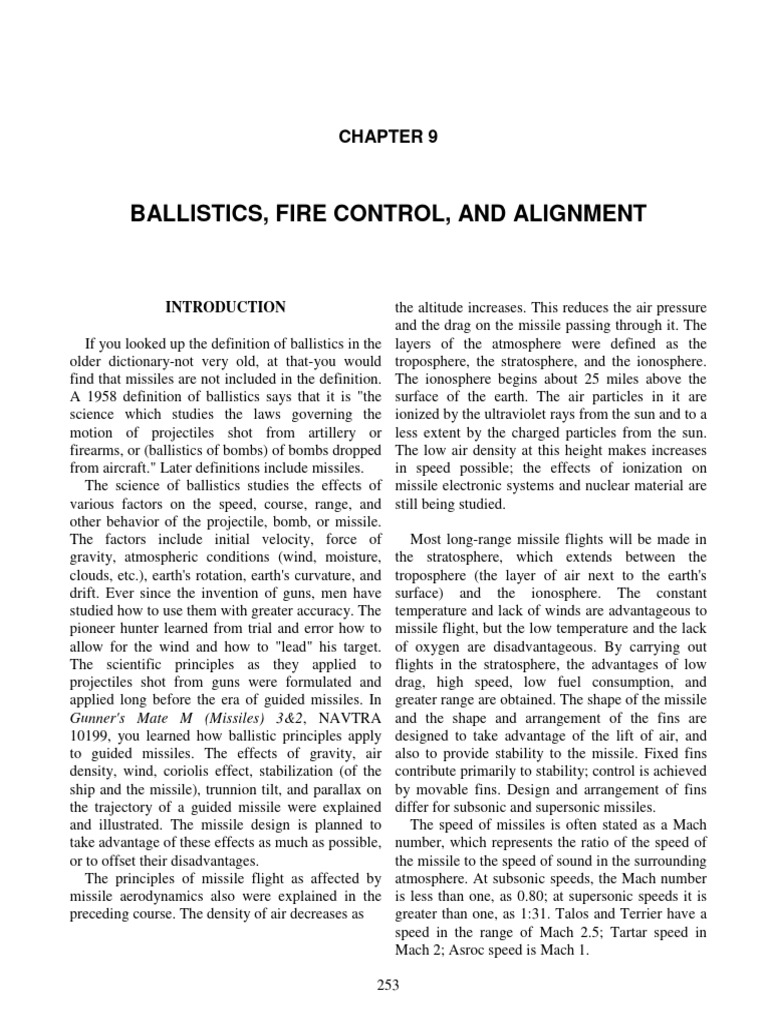 GMM 1 and C CHAPTER 9 Ballistics, Fire Control, and Alignment | PDF ...