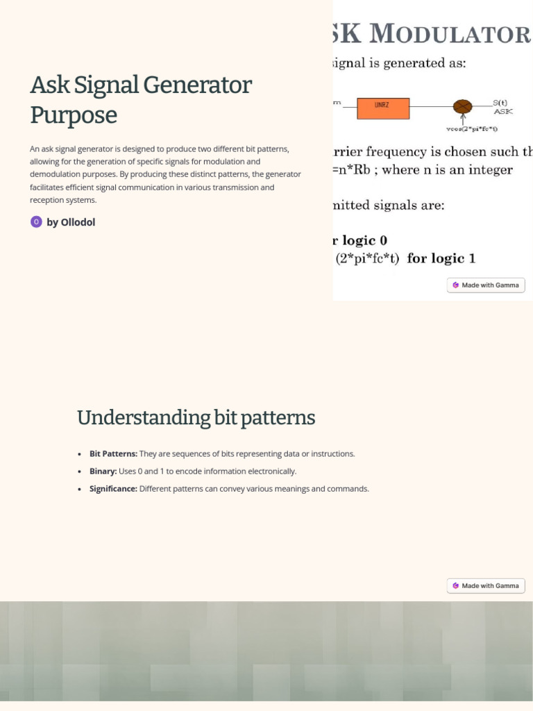 Ask Signal Generator Purpose | PDF | Modulation | Transmitter