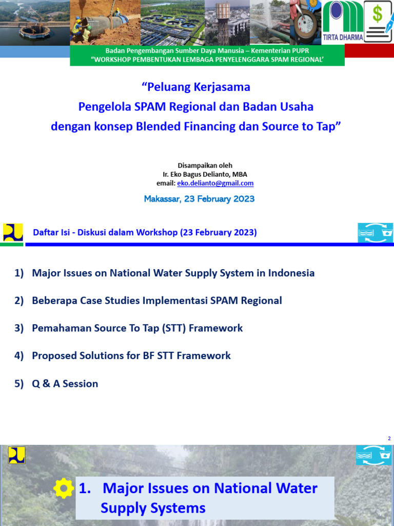 (230223) PPT Workshop KSO SPAM Regional BF - STT Framework | PDF | Water Supply | Environmental ...
