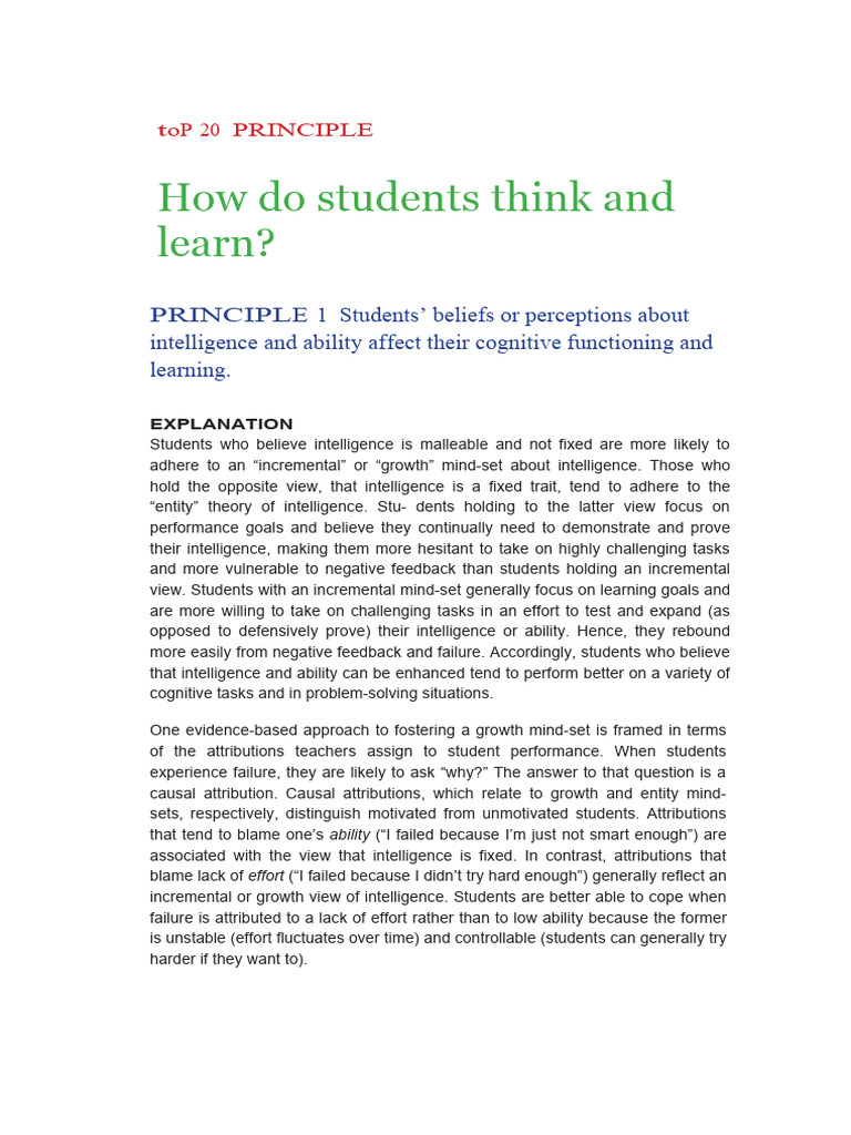Principles 1 To 4 | PDF | Learning | Mindset