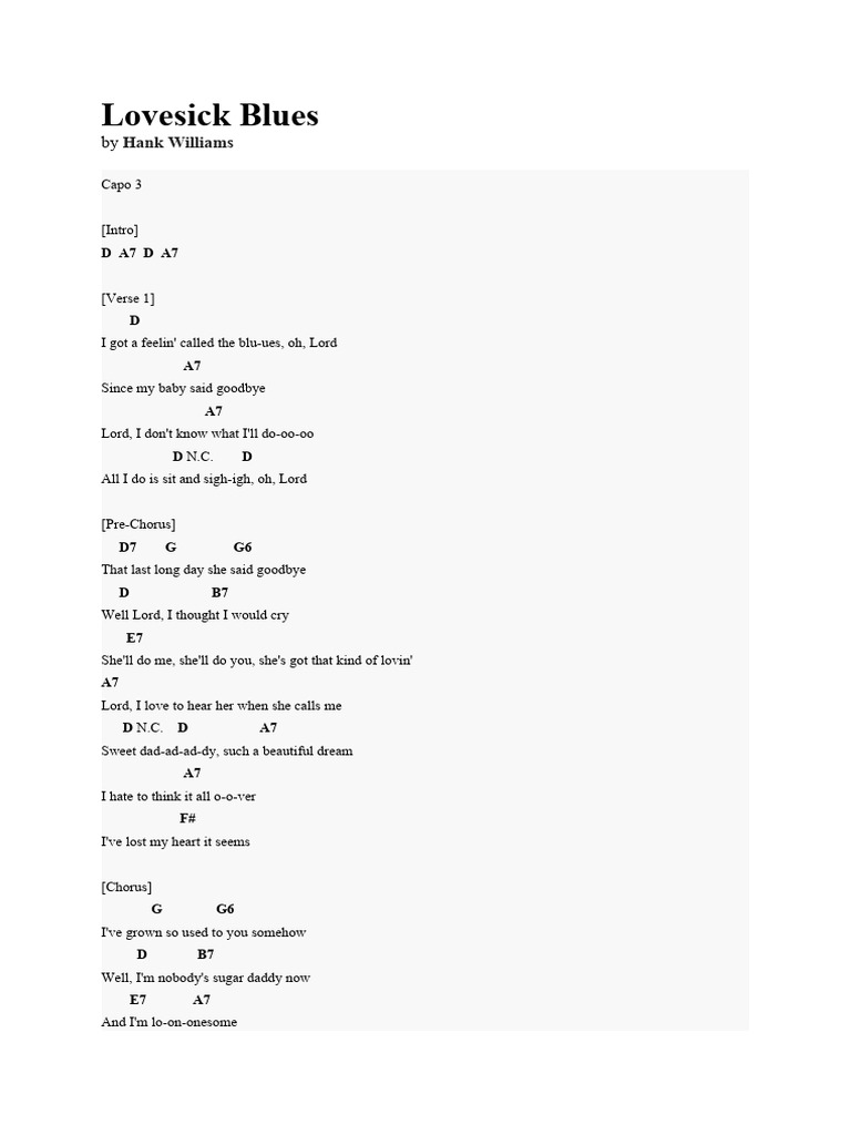 Lovesick Blues | PDF