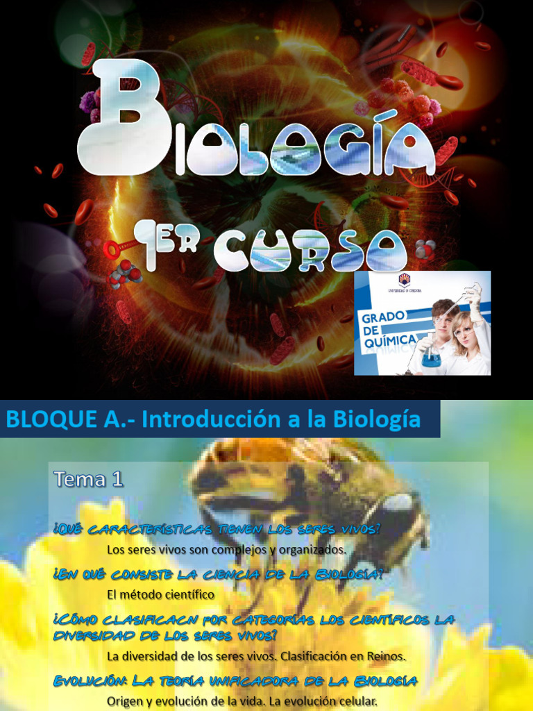 Tema 1 - Introduccion A La Biologia | PDF | Organismos | Biología