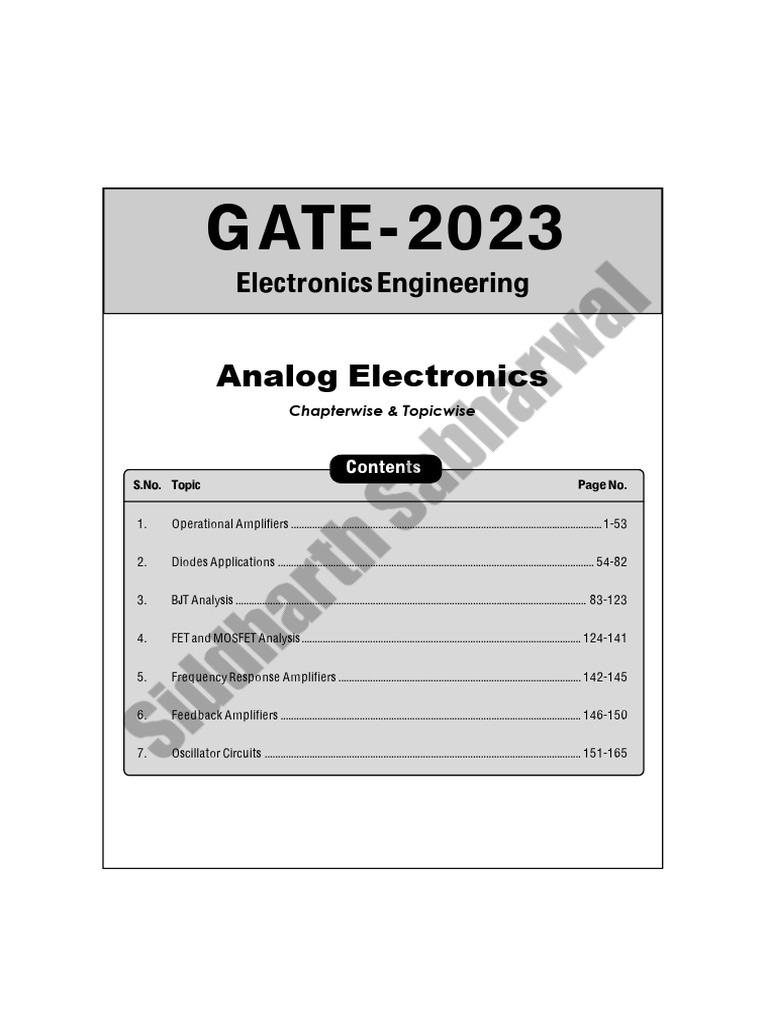 Analog Electronics | PDF | Amplifier | Field Effect Transistor