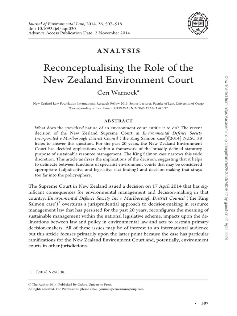 Reconceptualising The Role of The | PDF | Judgment (Law) | Policy
