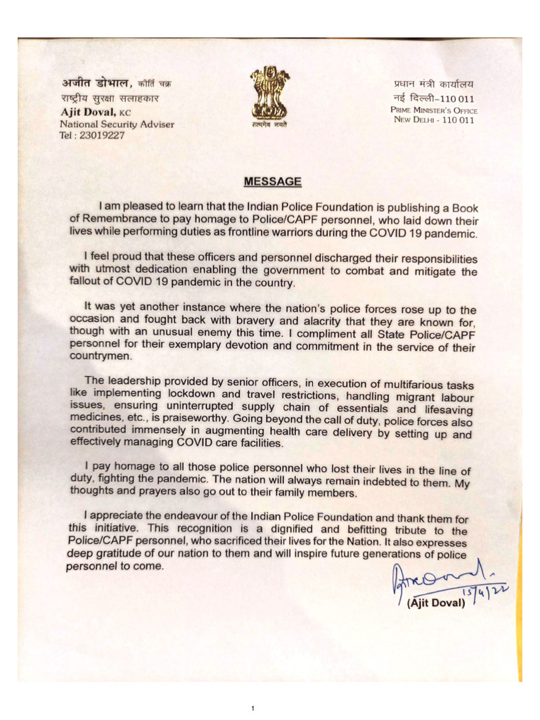 Shri Ajit Doval Nsa | PDF