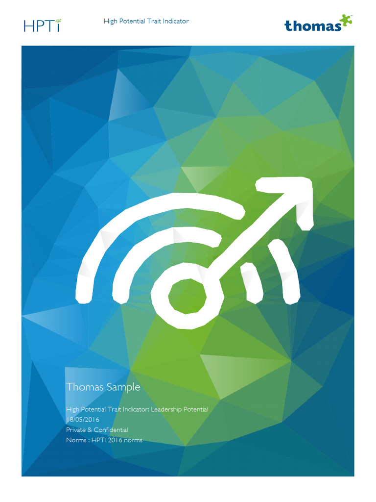 HPTI Sample Report | PDF | Leadership | Risk