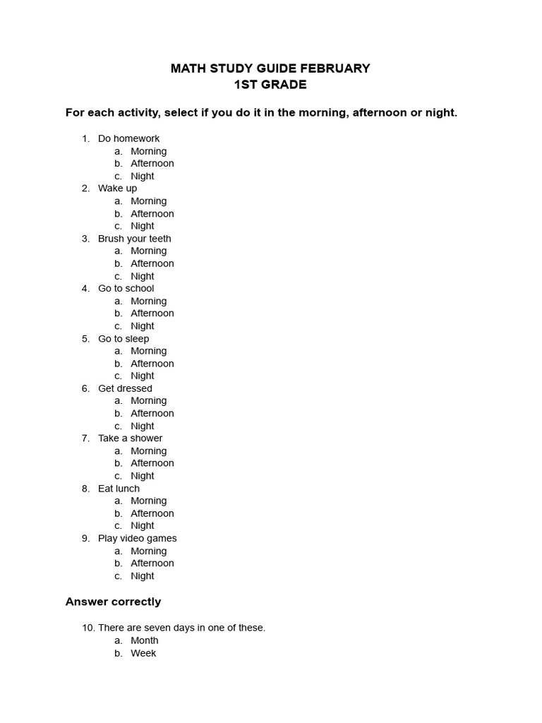 Math Guide 1st | PDF