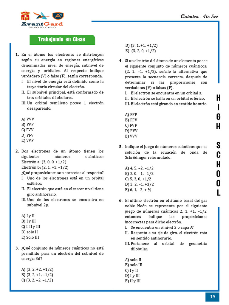 PRÁCTICA DIRIGIDA | PDF | Orbital atómico | Electrón