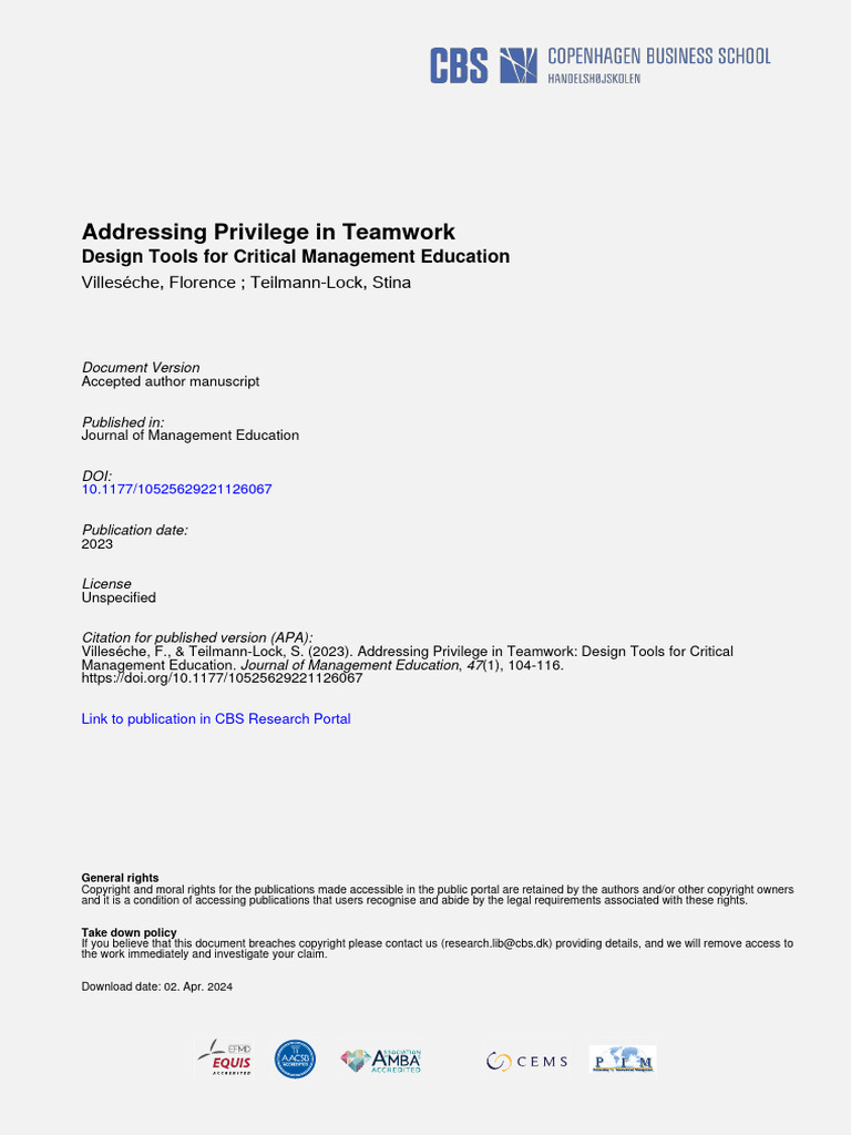 Addressing Privilege in Teamwork | PDF | Design | Brainstorming