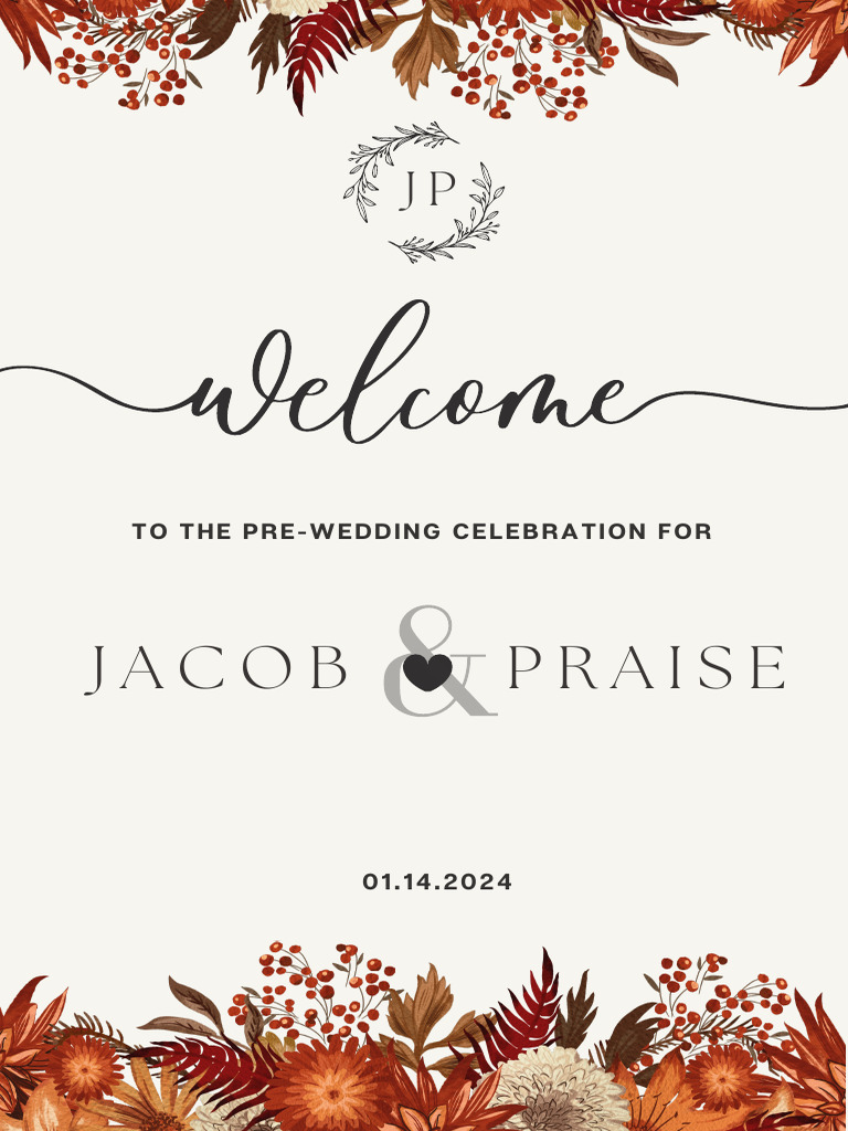 Blush Pastel Dried Flowers Boho Arch Welcome Wedding Sign | PDF