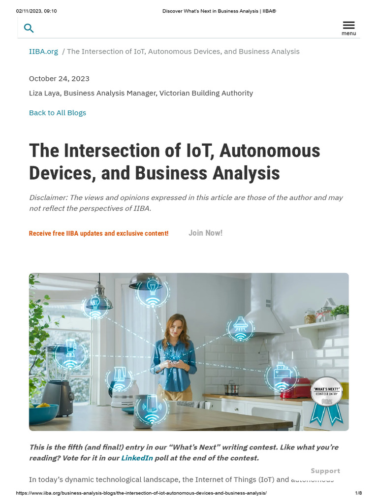 Discover What S Next In Business Analysis Iiba Pdf Internet Of
