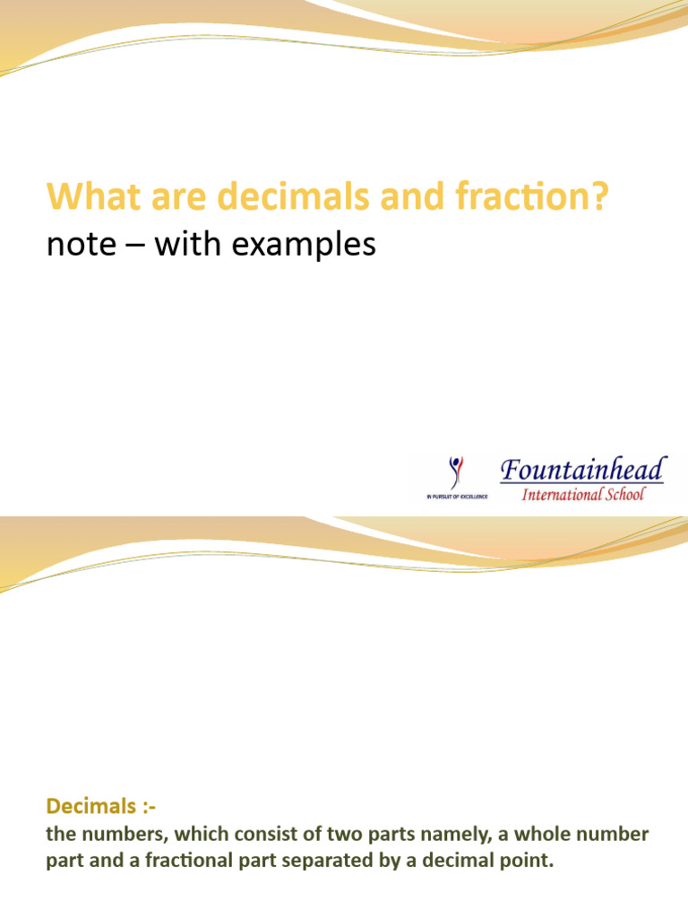What Are Decimals and Fraction | PDF