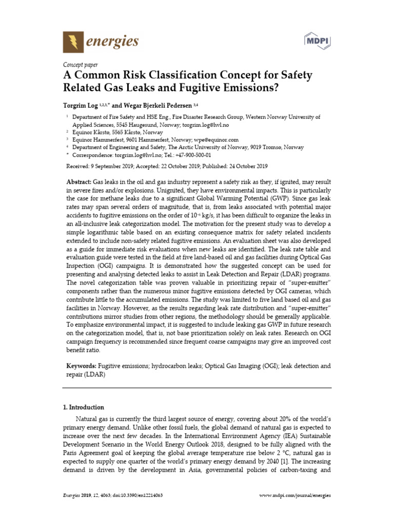 Risk Assessment in Gas Distribution Network Leaks | Download Free PDF ...