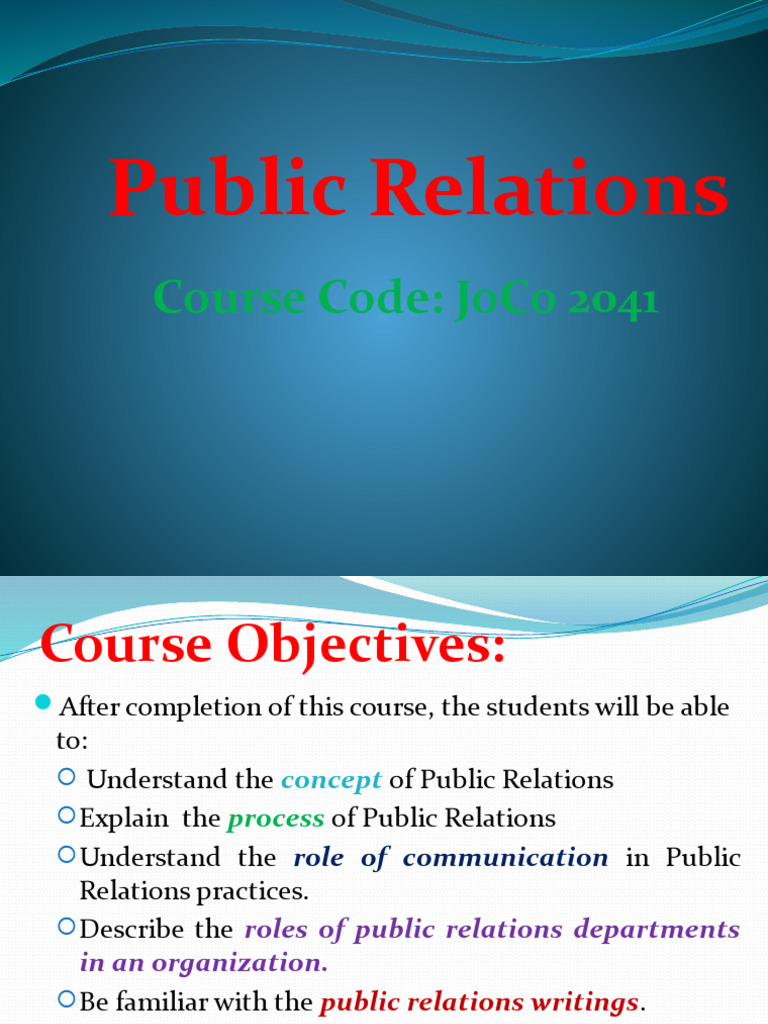 Introduction To Public Relations | PDF | Public Relations | Communication
