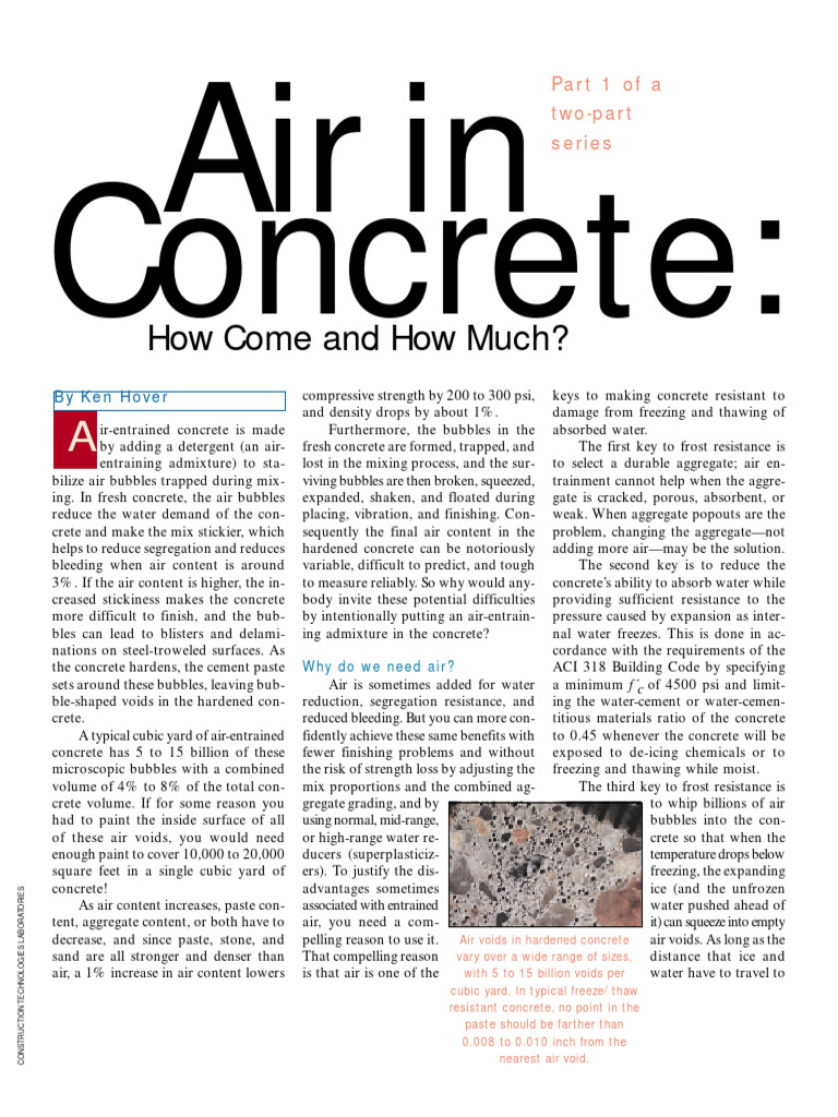 Concrete Construction Article PDF - Air in Concrete - How Come and How ...