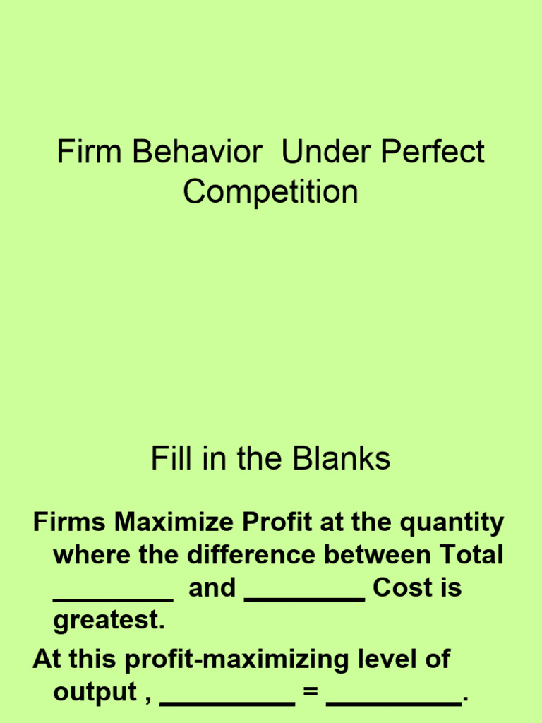 Perfect Competition | PDF | Demand | Profit (Economics)