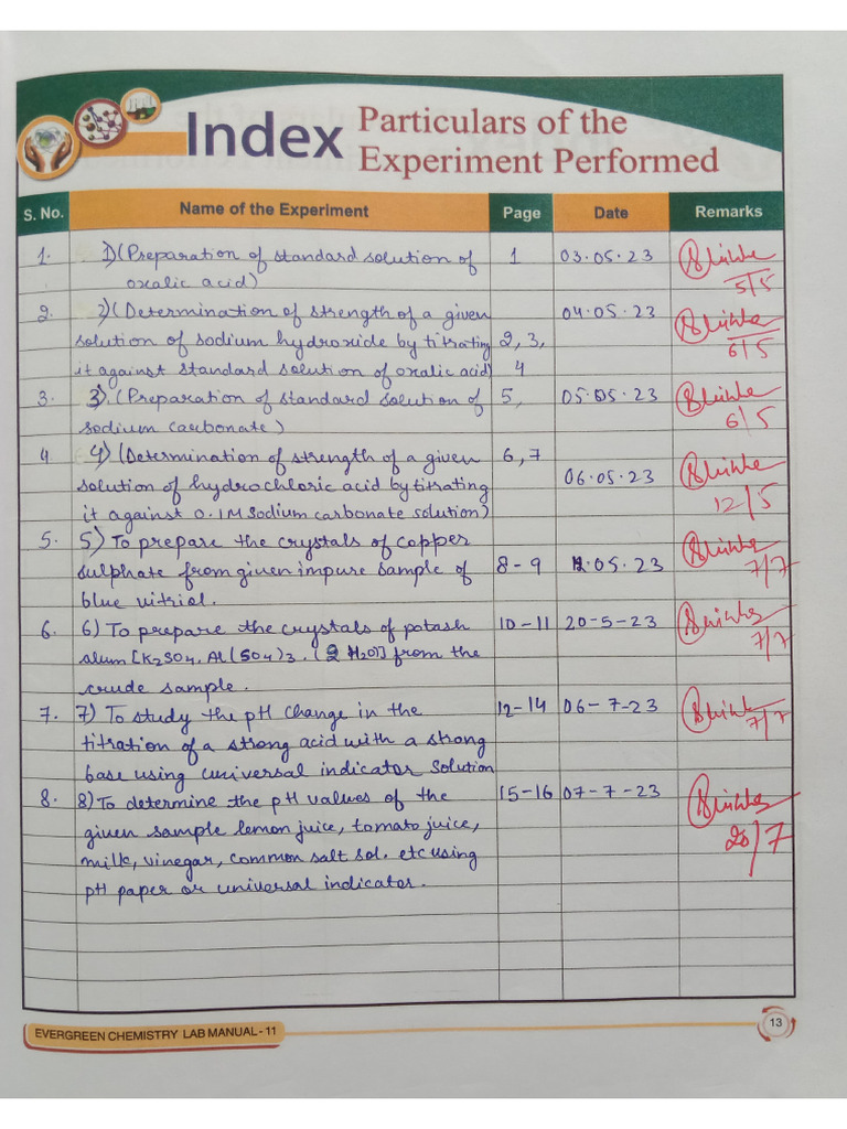 Chemistry Practical File | PDF