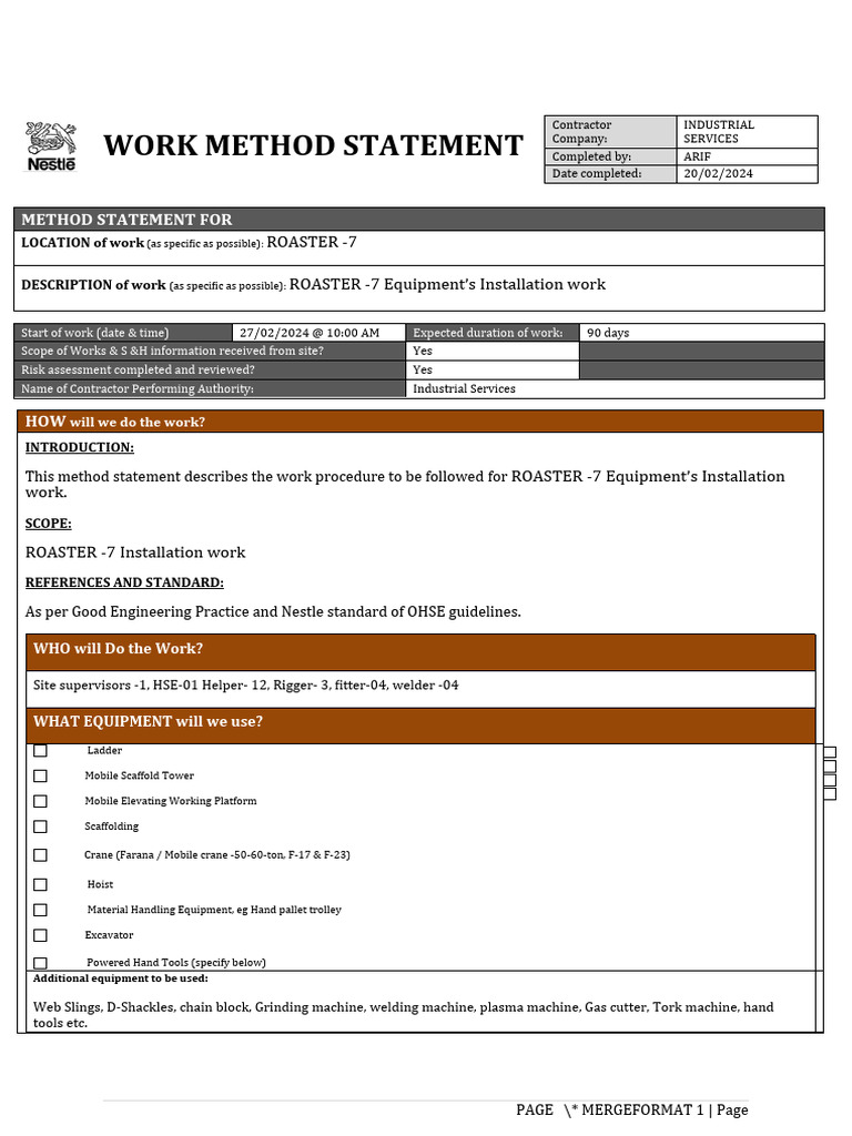 WMS R-7 Equipment Installation | PDF | Personal Protective Equipment | Crane (Machine)