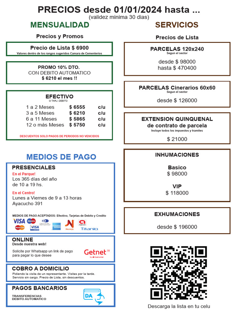 Lista de Precios Publico | PDF | Tarjeta de débito | Tarjeta de crédito