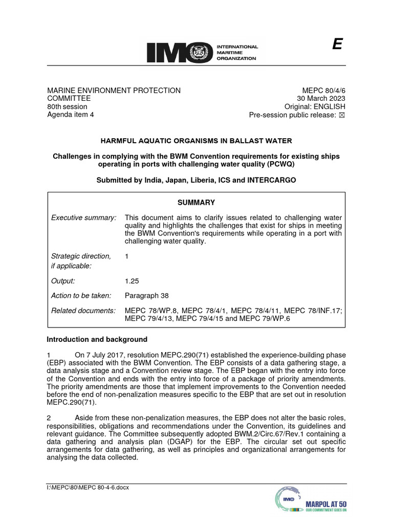 Trade Notice 34 Compliance With Ballast Water Convention | PDF ...