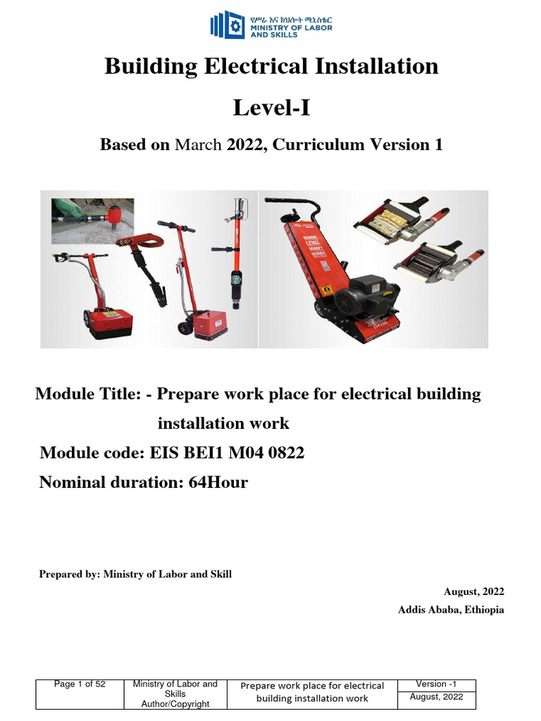 M04 work plase preparetion | PDF | Hazards | Screw