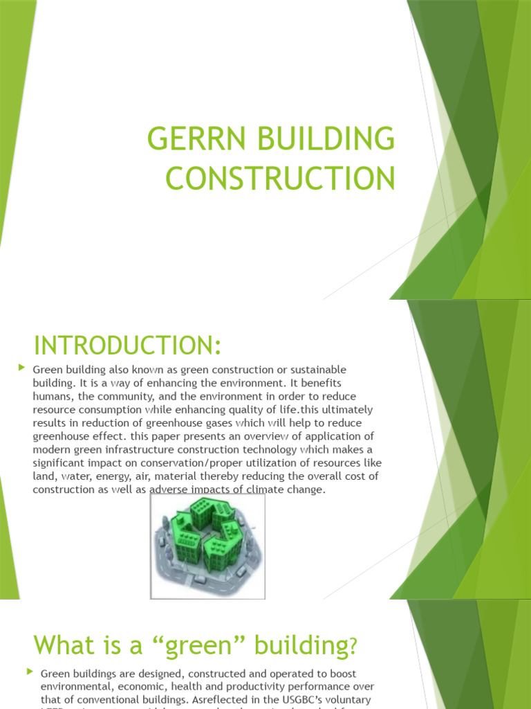 Green Building Construction | PDF | Green Building | Energy Conservation