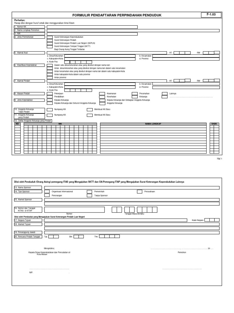 Formulir F-1.03 | PDF