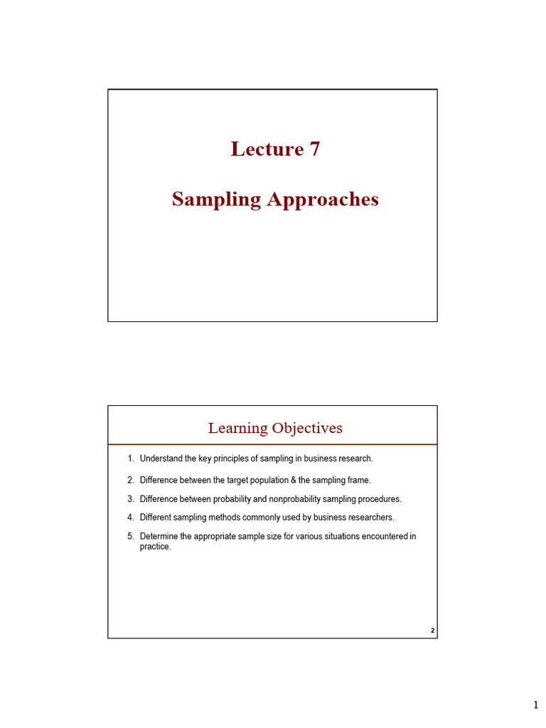 L07 07-Sampling-2 Page | PDF | Sampling (Statistics) | Accuracy And Precision