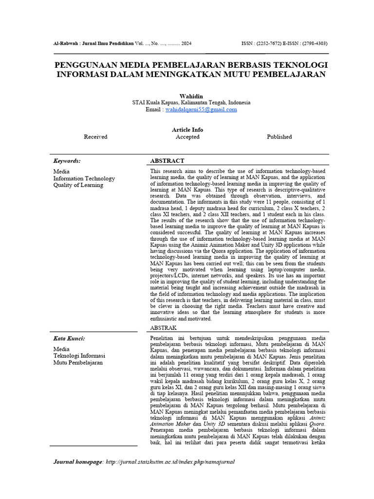 Revisi Artikel Ilmiah 1-4 Wahidin - Wahidin | PDF | Computing